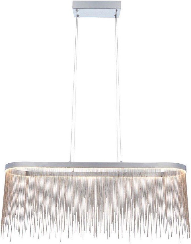 Netlighting Orphelia LED Bar Pendant Light Fine Silver Chain Waterfall ...