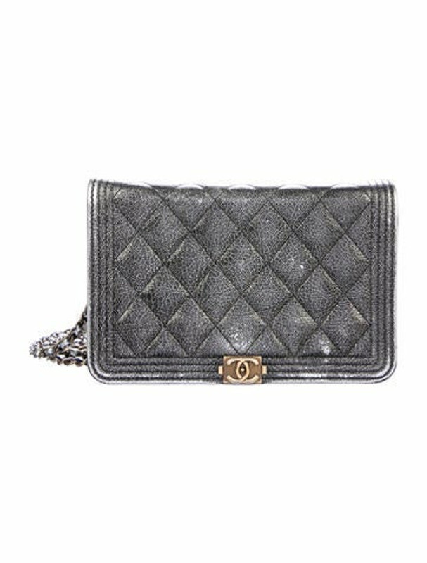 Chanel Quilted Boy Wallet On Chain Metallic - ShopStyle