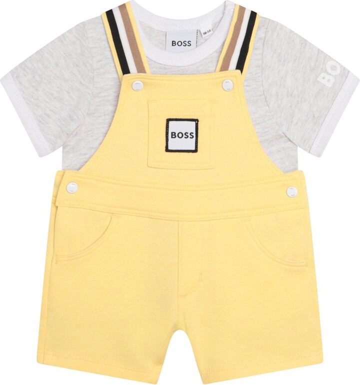 Hugo Boss Kids Stripe Trim Dungarees Set - ShopStyle Bibs & Burp Cloths