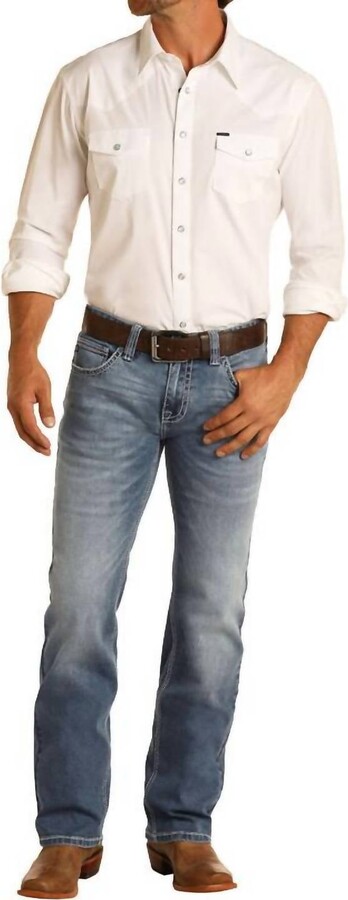 Rock & Roll Denim Men's Reflex Pistol Straight Leg Jeans In Medium Wash ...