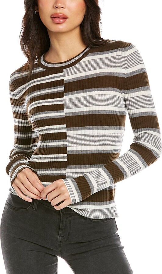 Theory Striped Wool Sweater - ShopStyle