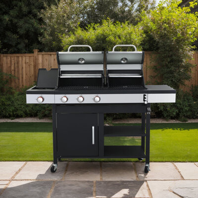 Buriza Can 3-Burner Propane Gas BBQ Grill with Side Burner, combined ...