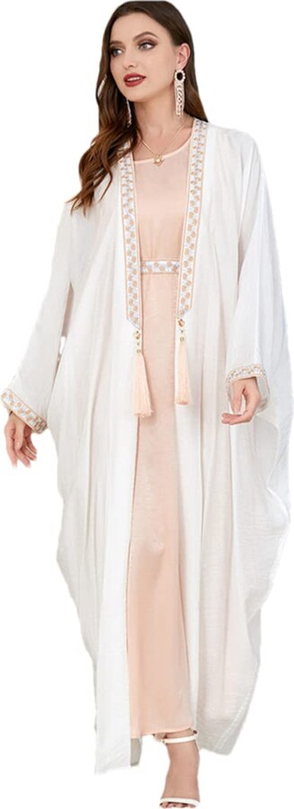 Fulbant Two Piece Muslim Abaya for Women Turkey Open Cardigan Inner ...