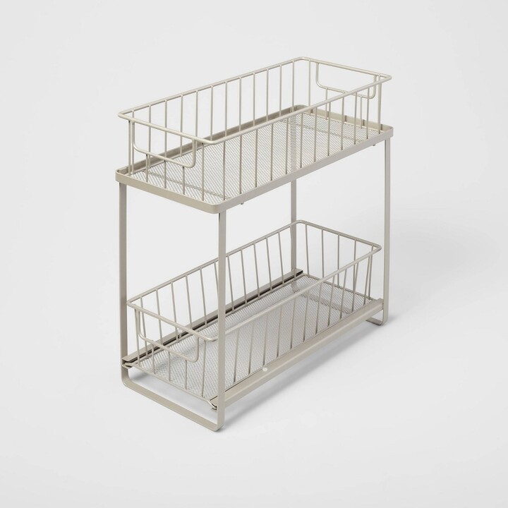 Two Tiered Slide Out Organizer Brushed Nickel - Brightroom™ - ShopStyle ...
