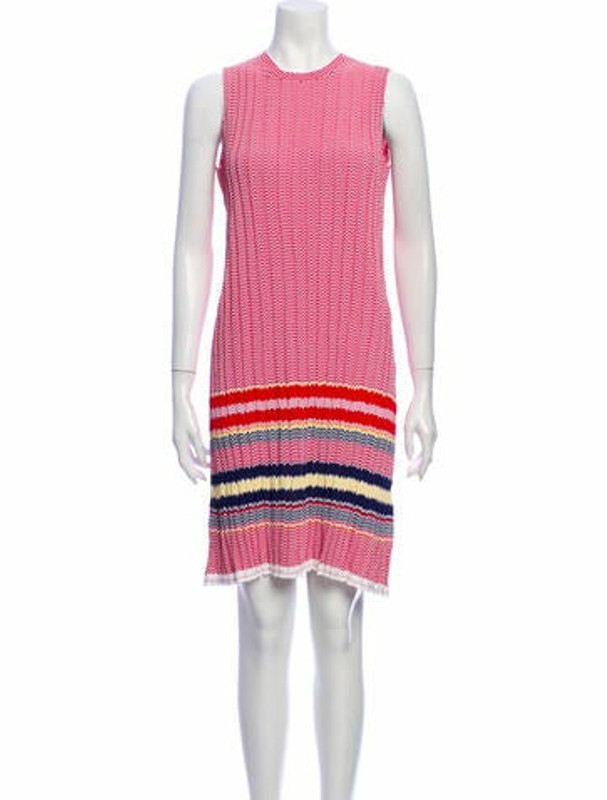 Celine Striped Mini Dress Red - ShopStyle