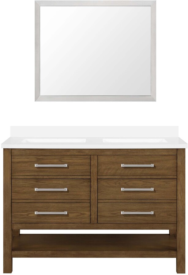 Ove Decors Chase 48 in. Double Sink Bathroom Vanity in Rustic Oak ...