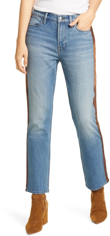 Frame Le High Straight Side Panel Jeans - ShopStyle