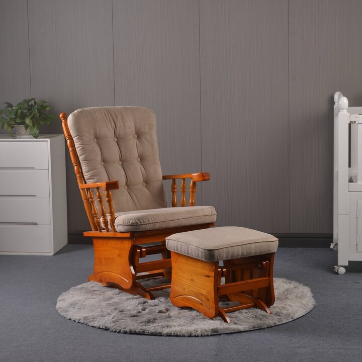 Sapphome Retro and Rustic Style Glider Chair with Ottoman for Nursing ...