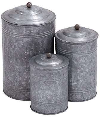Deco 79 38168 Rustic Metal Farmhouse Galvanized Canisters - ShopStyle ...