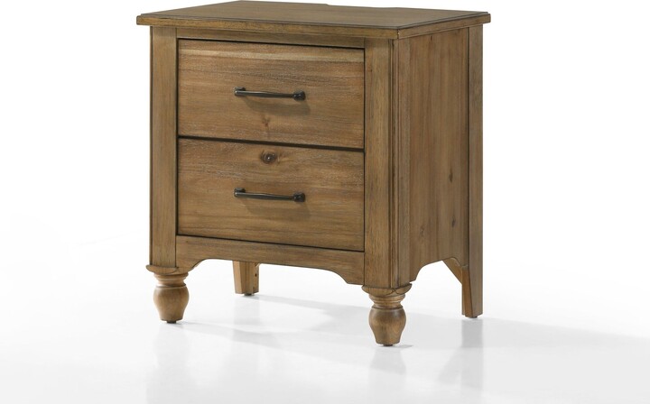 Westwood Design Highland 2-Drawer Wood Nightstand with Charging Outlet ...
