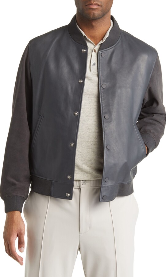 Theory Leather & Suede Varsity Jacket - ShopStyle