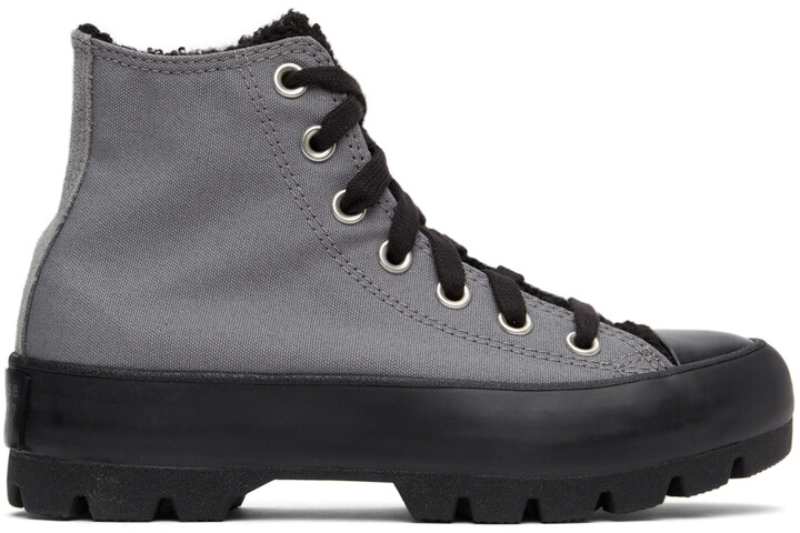Converse Grey Chuck Taylor All Star Lugged HI Sneakers - ShopStyle
