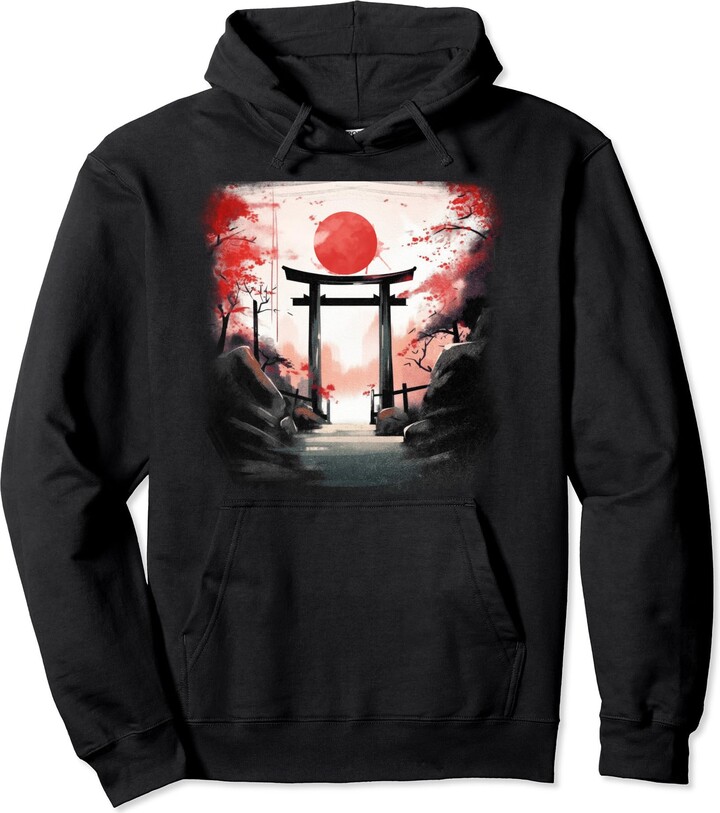 Japanese torii gate gifts Torii Temple Japanese Gate Torii Traditional Japanese Pullover Hoodie ...
