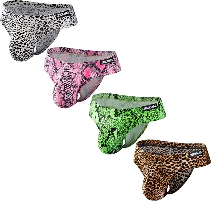 Jack Claude Jockmail Mens Leopard Print Bikini Briefs Underwear Bulge