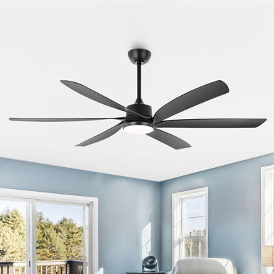 Wade Logan 64" Modern 6-Blade Propeller LED Ceiling Fan with Light Kit ...