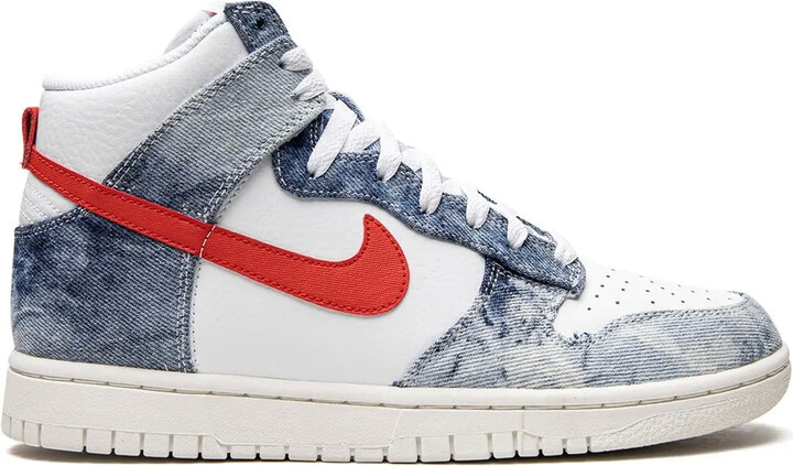 Nike Dunk High "Washed Denim" sneakers - ShopStyle