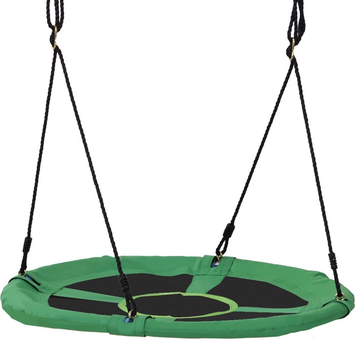 HOMCOM 100cm Giant Nest Web Rope Hanging Tree Swing Seat Round Backyard ...