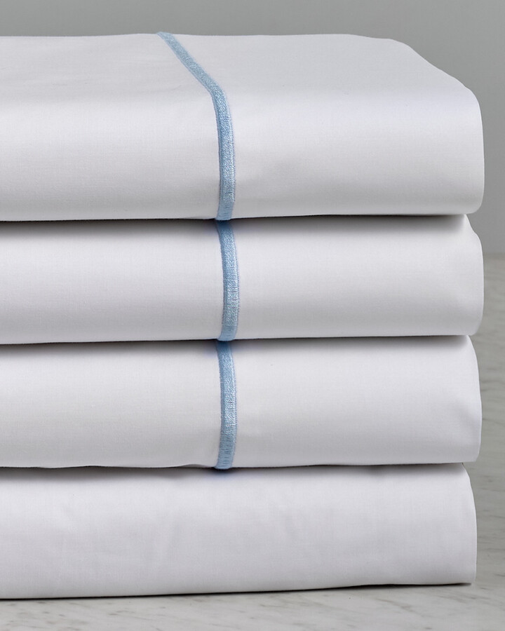 Maurizio Italy Single Line Powder Blue Embroidered Sheet Set - ShopStyle
