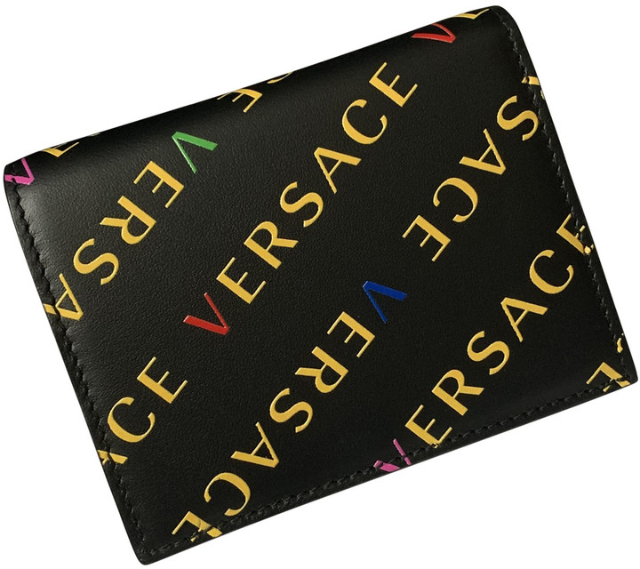 Versace Black Leather Wallets - ShopStyle