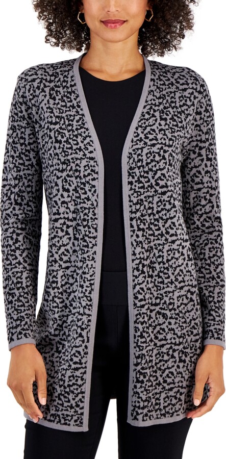 JM Collection Women's Printed Open-Front Cardigan, Created for Macy's ...