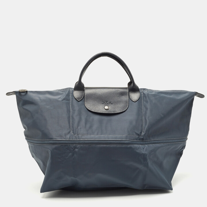 Longchamp Navy Blue Nylon and Leather Expandable Le Pliage Tote - ShopStyle