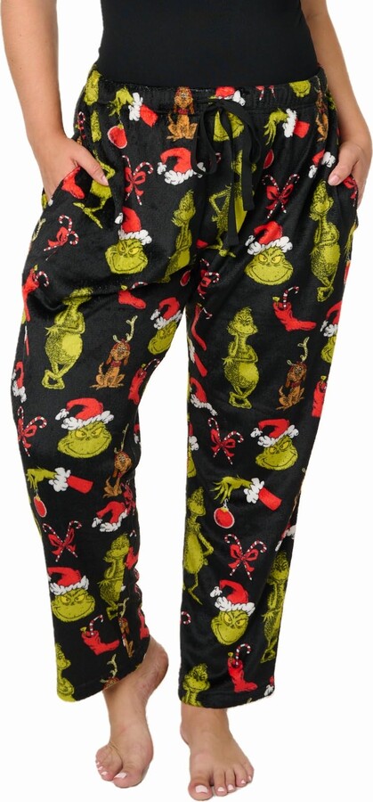 The Grinch Plush Pants How Grinch Stole Christmas Dr Seuss Minky Pajama Lounge - ShopStyle Bottoms