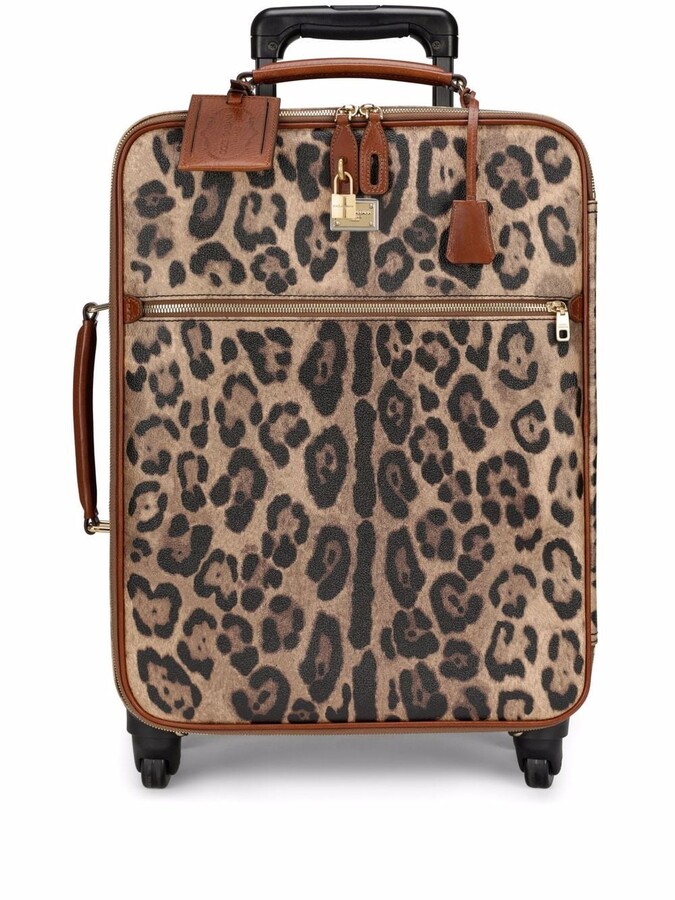 Dolce & Gabbana medium leopard-print Crespo trolley suitcase ...