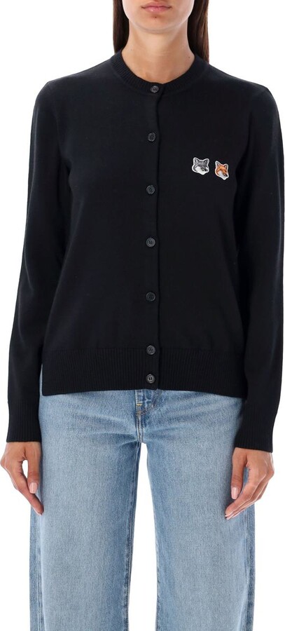 MAISON KITSUNÉ Double fox head patch cardigan - ShopStyle