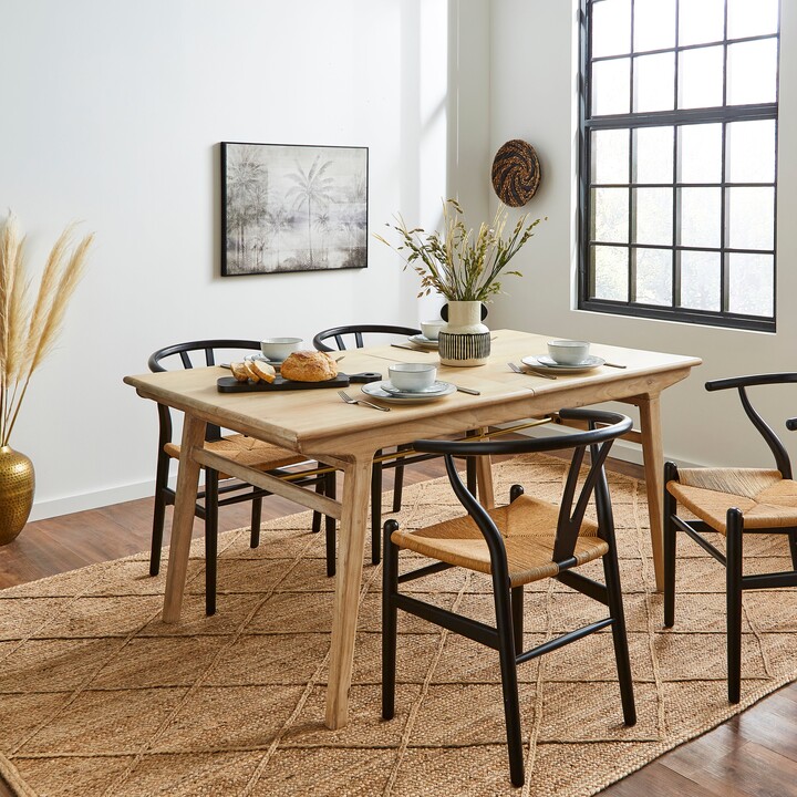 Dunelm Laila 6-8 Seater Rectangular Extendable Dining Table Off-White ...