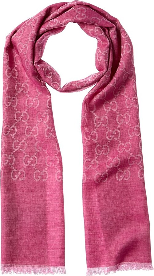 Gucci Logo Small Jacquard Wool & Silk-Blend Scarf - ShopStyle Scarves ...
