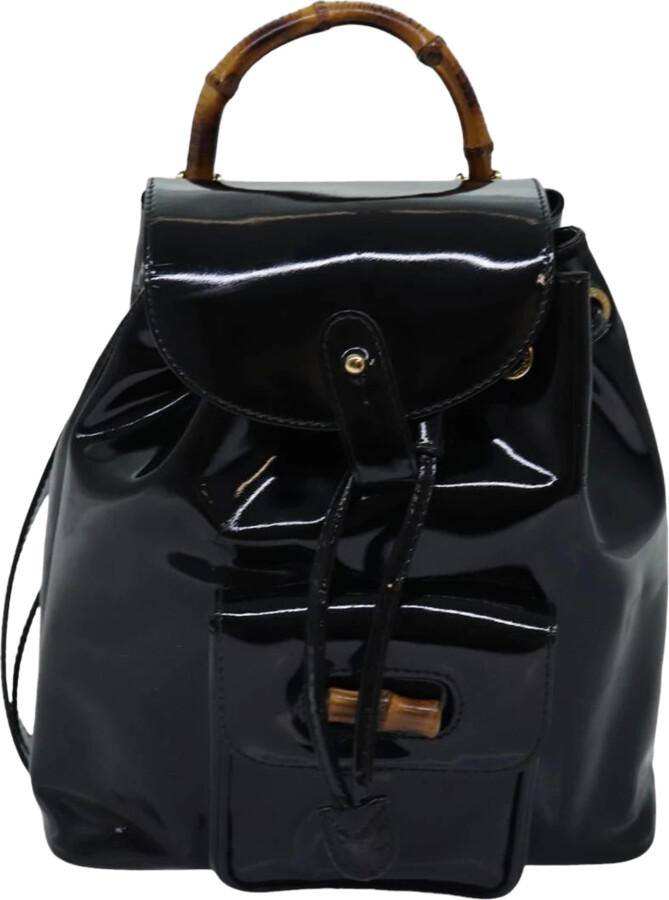Gucci Bamboo patent leather backpack - ShopStyle