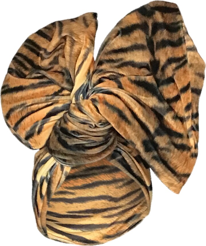 Romer Millinery Twisturban Turban In Tiger Stripe Velvet - ShopStyle Hats