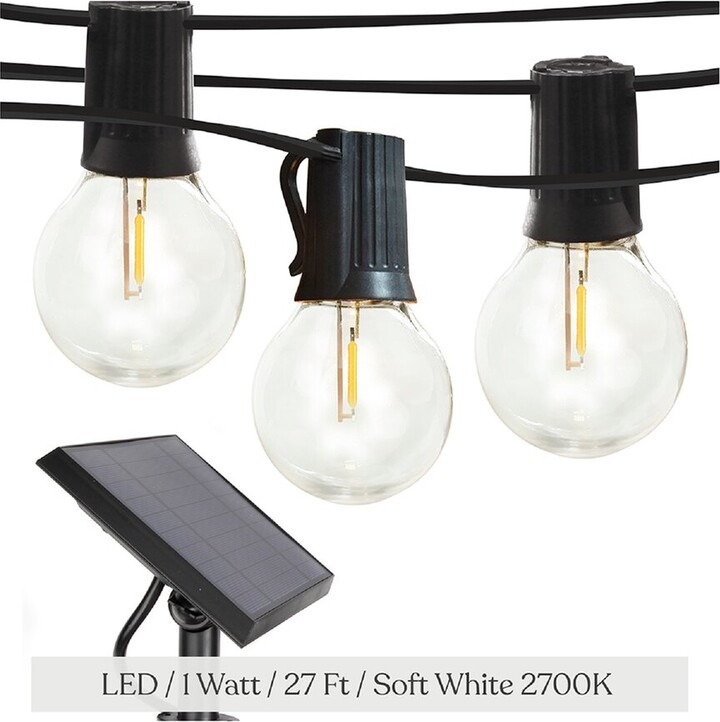 Brightech Ambience Pro 27' 12 Bulb Led Solar Powered String Lights ...
