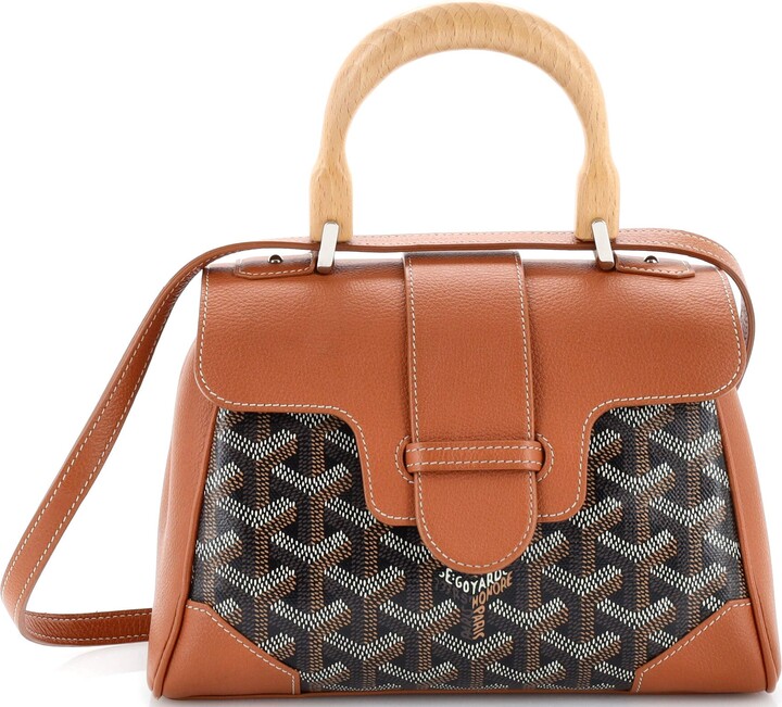 Goyard Saigon Top Handle Bag Coated Canvas with Leather Mini - ShopStyle
