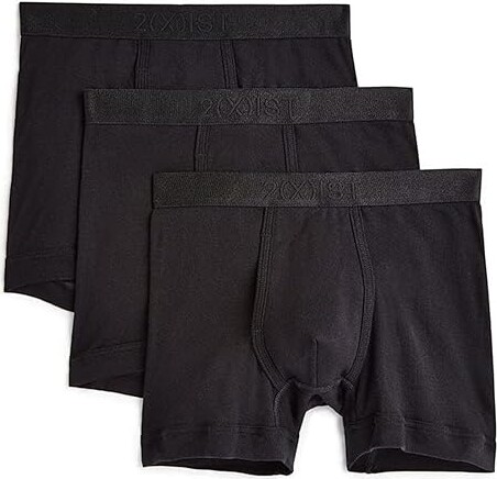 2xist 3-Pack Pima Cotton Boxer Brief (Black) Men's Underwear - ShopStyle