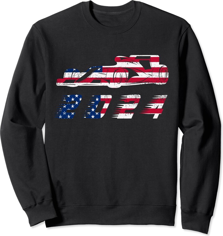 2024 Vintage Formula Racing Lover Race Car Fan Vintage American Flag ...