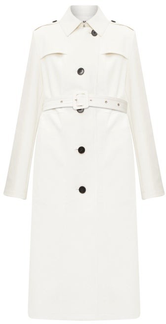 Jil Sander Single-breasted Leather Trench Coat - Ivory - ShopStyle