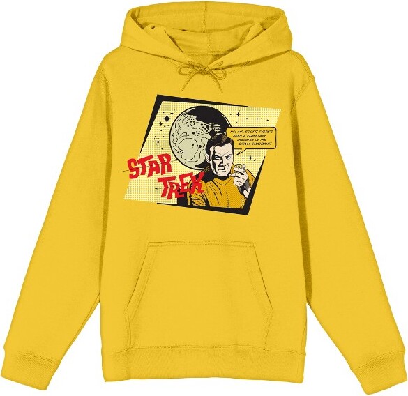 Star Trek Retro William Shatner Men's Yellow Graphic Hoodie-M ...