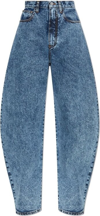 Alaia Snow Denim Round Jeans - ShopStyle