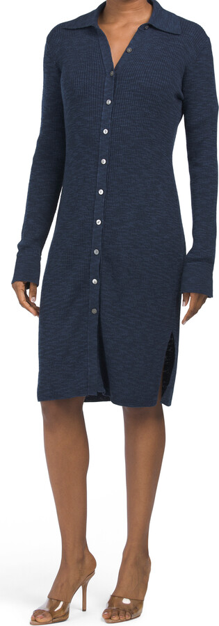Theory Ribbed Shirt Dress - ShopStyle
