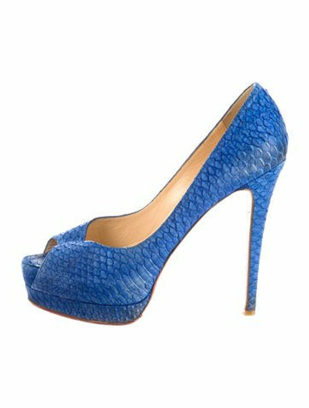 Christian Louboutin Python Altadama Pumps Blue - ShopStyle