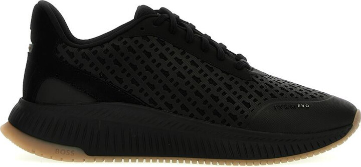 HUGO BOSS Logo leather sneakers - ShopStyle