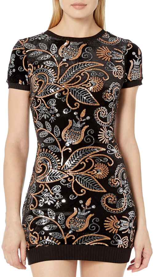 Cosmo X DTP Women's Malorie Velvet Sequin Bodycon Mini Dress - ShopStyle