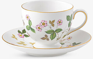 Wedgwood Wild Strawberry Bone China Teacup and Saucer Set - ShopStyle