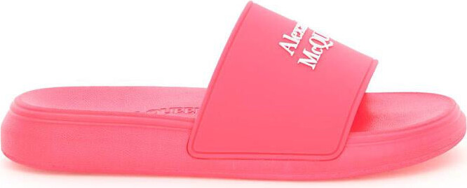 Alexander McQueen logoed slides - ShopStyle