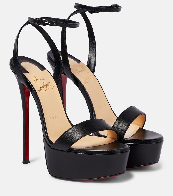 Christian Louboutin Loubi Queen Alta 150 leather platform sandals ...