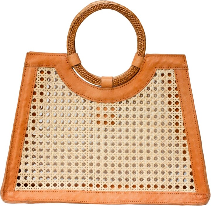 Jelavu Malibu Cane Tote With Top Handle - Brown - ShopStyle Shoulder Bags