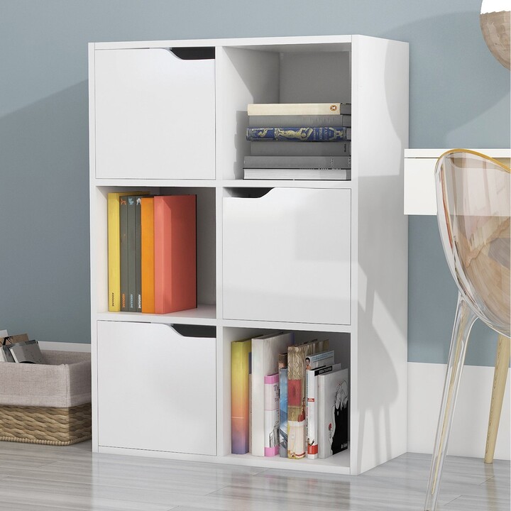 IGEMAN 3-Tier Storage Bookcase with 6 Cube Organizers, Book Display ...