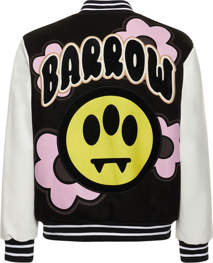 BARROW Logo wool blend varsity jacket - ShopStyle