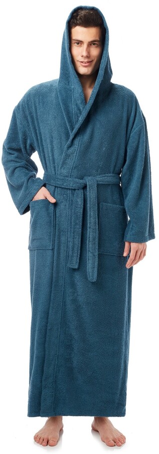 Men's Long Turkish Cotton Hooded Bathrobe - ShopStyle Robes